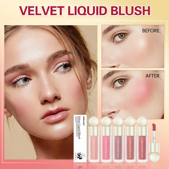 5 COLORS LIQUID Blush Velvet Matte Blusher Face Pigment Lasting Beauty ...