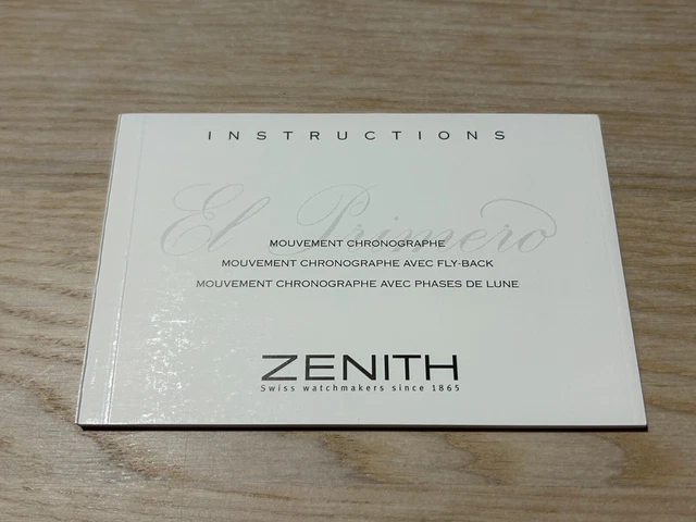 FOLLETO BOOKLET ZENITH - Instructions - Mouvement Chronographe - French ...
