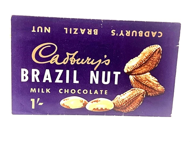 VINTAGE CADBURY CHOCOLATE Bar Brazil Nut Label Candy Sweet Wrapper ...