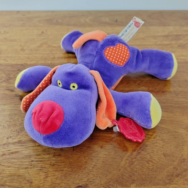 KEEL SIMPLY SOFT Floppy Puppy Dog Plush Soft Toy Purple Beanie with Red ...
