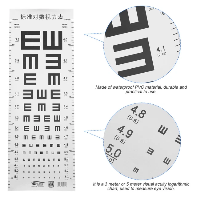 1 SHEET WALL eye chart Snellen Eye Chart Eye Exam Chart Eye Test Chart ...