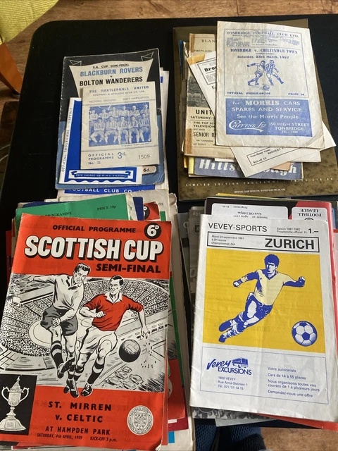 60+ MIXED FOOTBALL Programmes 1950s On England Scotland Ireland Wales ...