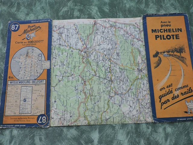 ANCIENNE CARTE MICHELIN n° 87 WISSEMBOURG-BELFORT Map Kaart Karte Ed ...