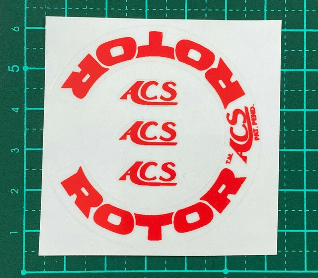 OLD SCHOOL BMX decals stickers acs gen 1 rotor red on clear $10.00 ...