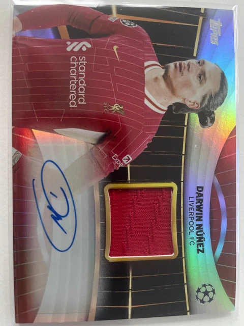 2024/25 TOPPS UCC UEFA Club Competition UCL Darwin Nunez Auto Relic Red ...