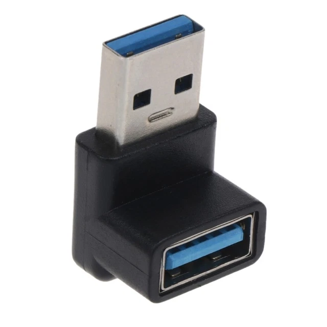 90 DEGREE USB 3.0 Adapter Plug Right Angle Male Female Converter USB3.0 ...