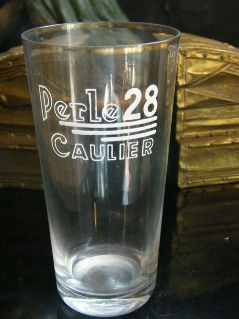 PERLE 28 CAULIER Verre Bière émaillé ancien 33 cl" EUR 30,00 - PicClick FR