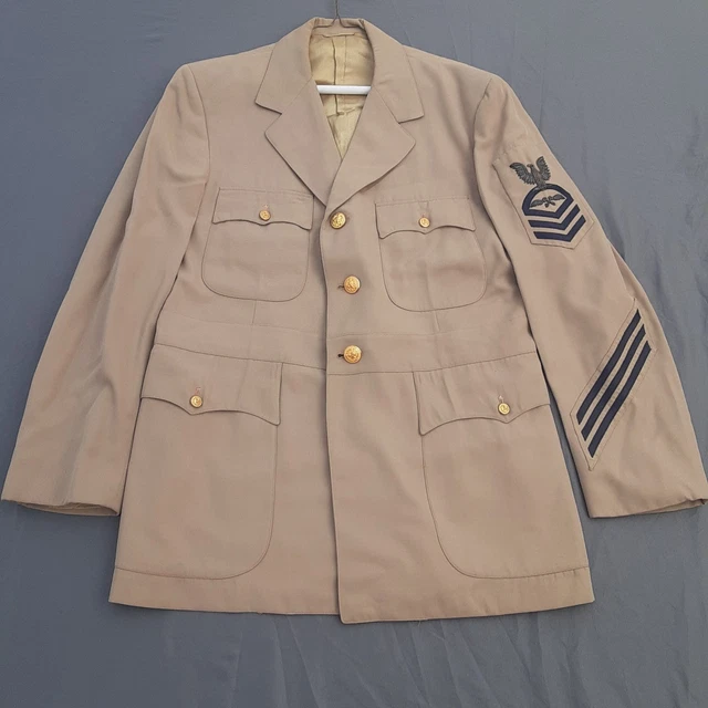 WWII NAVY BEIGE Bullion Rate Aviation Storekeeper CPO Uniform Jacket 42 ...