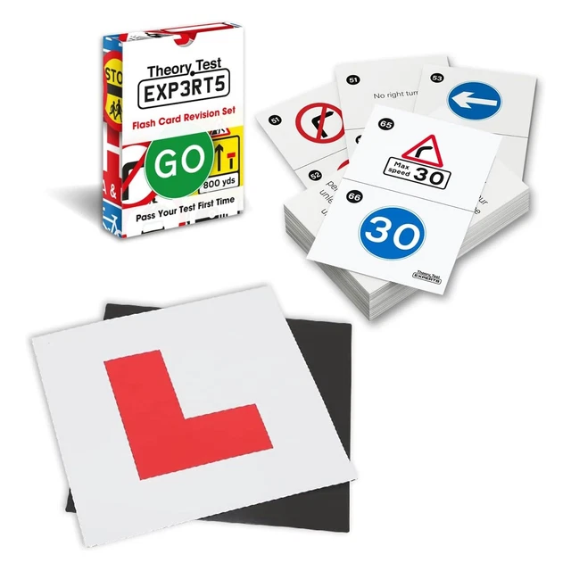 DRIVING THEORY FLASHCARDS DVSA Road Signs Learner Driver + L Plates UK ...