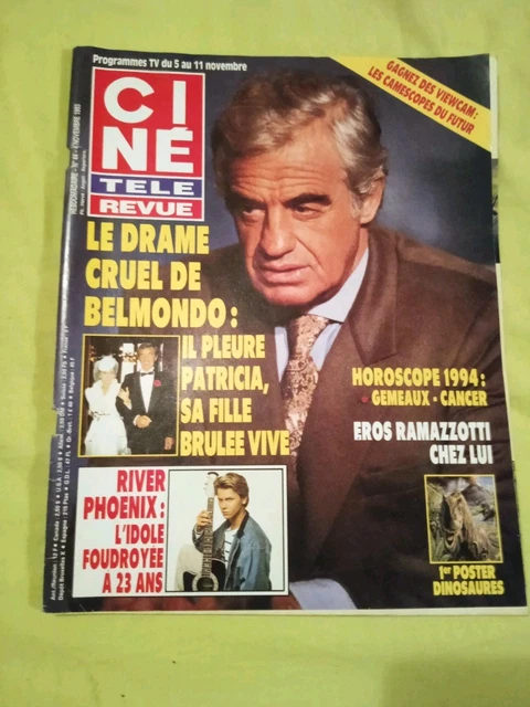 CINÉ TÉLÉ REVUE de 1993 - Jean-Paul Belmondo, River Phoenix, Eros Ramazzotti EUR 8,00 - PicClick FR