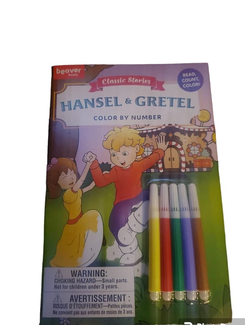 NEW CLASSIC STORIES HANSEL AND GRETEL COLOR BY NUMBER BOOK w/MARKERS ...