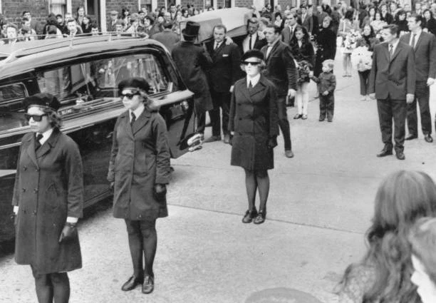 IN A CROWDED street, female members IRA, wearing black berets - 1971 ...