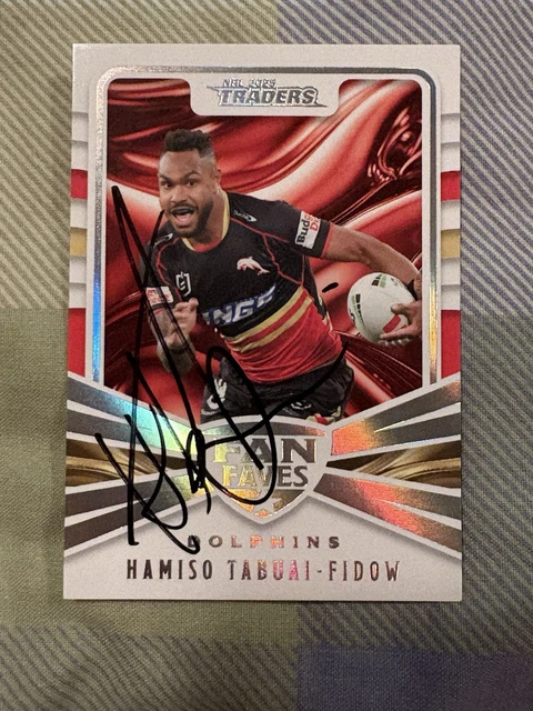 SIGNED HAMISO TABUAI Fidow Dolphins 2025 NRL Fan Faves Traders Card $20 ...