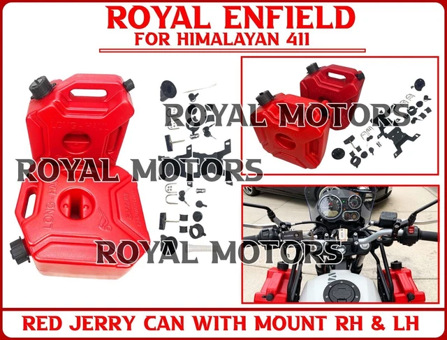 ROYAL ENFIELD &RED JERRY CAN WITH MOUNT RH & LH" For Himalayan 411 $120 ...