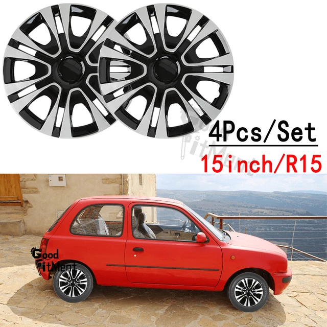 4XCAR WHEEL RIM Skin Cover 15" Hubcaps Deocr For Nissan Micra K11 K12 ...