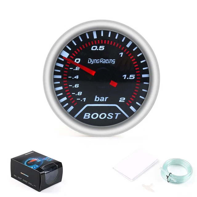 2'' 52MM BAR Turbo Boost Gauge Pointer LED Vacuum Pressure Meter Smoke ...