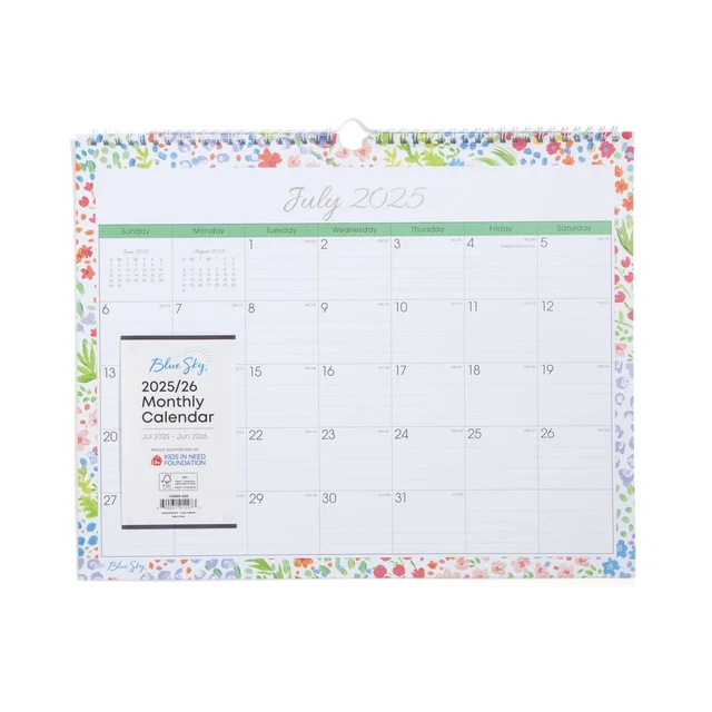 2025-2026 MONTHLY ACADEMIC Year Wall Calendar, July 2025 - June 2026 ...