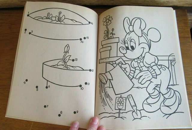 VINTAGE WALT DISNEY'S Mickey Mouse and Friends Big Coloring & Dot to ...