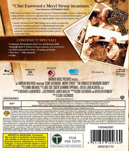 EASTWOOD - I ponti di madison county (Blu-ray) Annie Corley (UK IMPORT ...