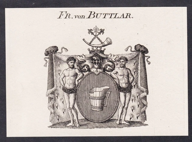 BUTTLAR ARMOIRIES COAT Of Arms Gravure sur Cuivre 1820 EUR 13,91 ...