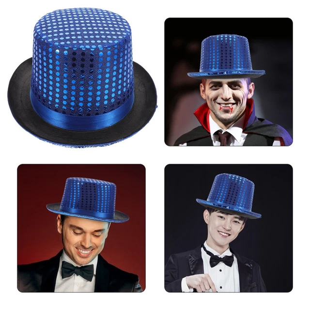 MEN SEQUIN TOP Hat Retro British Style Party Top Hat For Jazz ...