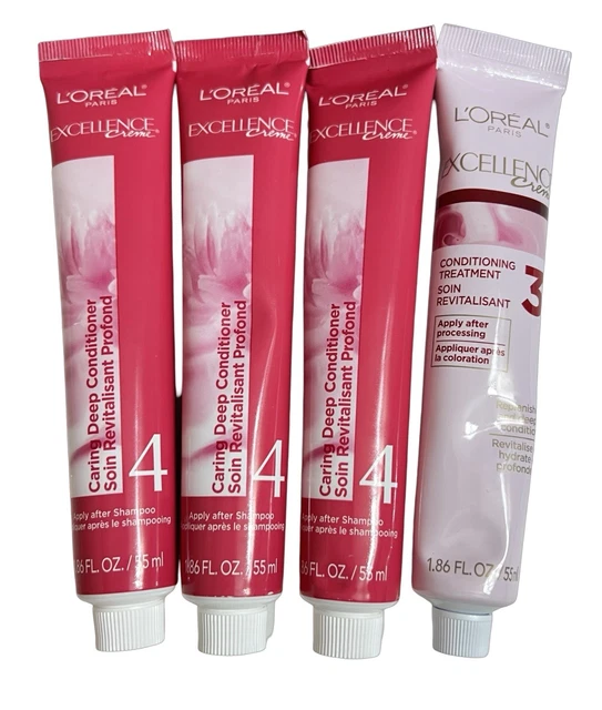 L'ORÉAL PARIS EXCELLENCE Creme Conditioning Treatment #3 Hair Tubes LOT ...