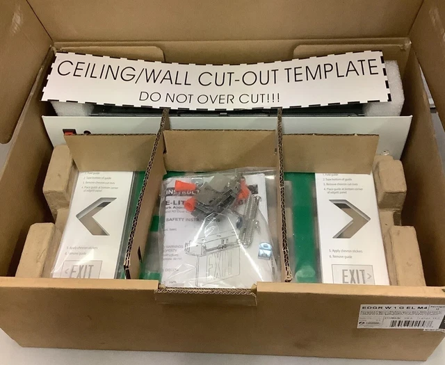 NEW LITHONIA LIGHTING EDGR-W-1-G-EL-M4-NSB Green Exit Sign (M3) $168.36 ...