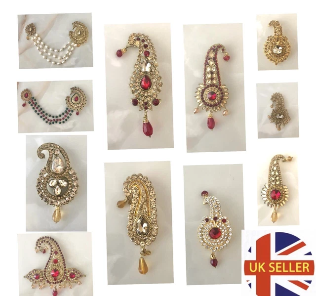 INDIAN TRADITIONAL GROOM Pagri Kalgi Turban Brooch Pin Men's Wedding ...