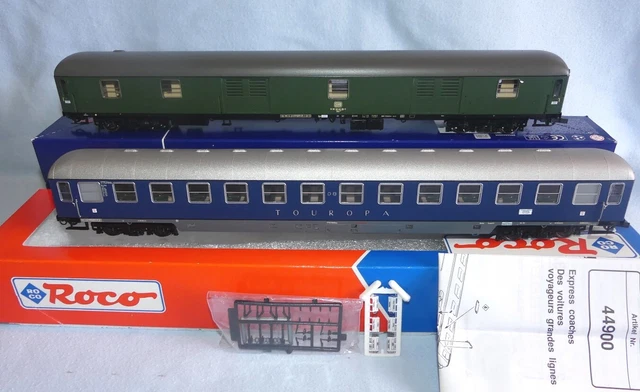 ROCO HO 44756 Schnellzugpackwagen DB, 44900 Liegewagen Touropa DB exact ...