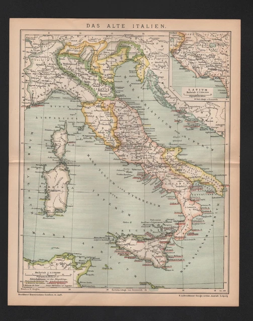 MAPPA 1898: LA VECCHIA ITALIA. LAZIO Roma Italia Italia EUR 14,99 ...