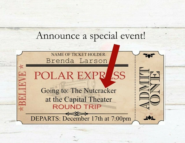 PRINTABLE POLAR EXPRESS Santa Train Ticket . Download £3.00 - PicClick UK