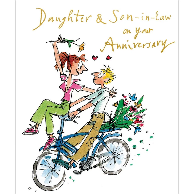 QUENTIN BLAKE DAUGHTER & Son-In-law Anniversary Greeting Card ...