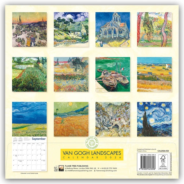 VINCENT VAN GOGH - Landschaften 2026 - Original Flame Tree Publishing ...