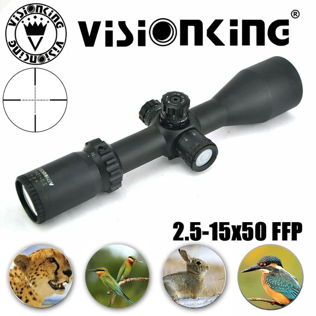 VISIONKING 2.5-15X50 FFP Reticle Mil-dot Rifle Scope Military Tactical ...