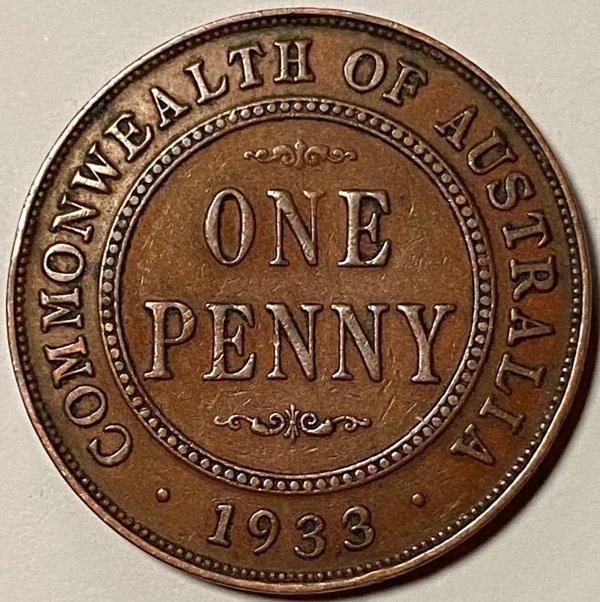 1933/32 AUSTRALIAN KING George V Overdate Penny Variety..scarce. EUR 43 ...