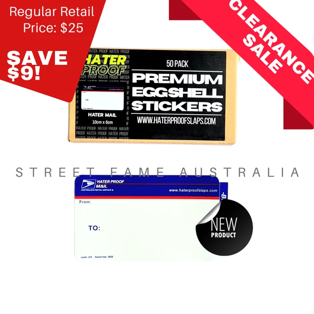 HATER PROOF MAIL USPS Label 228- EGGSHELL -Graffiti Stickers Art ...
