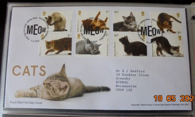 GB-FDC CATS/MEOW PHILATELIC Society 9/6/2022 Edinburgh SEE NOTES PLEASE ...
