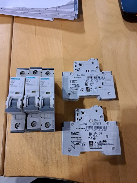 SIEMENS 5SY4106-7 MINIATURE circuit breaker 230/400 V 10kA, 1-pole, C ...