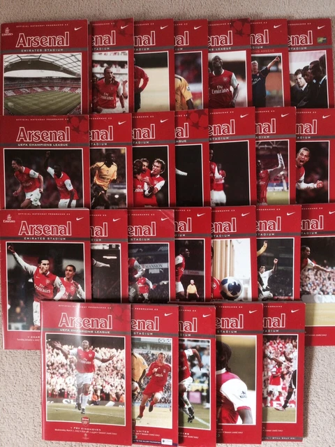 2006/2007 ARSENAL COMPLETE Home Programme Collection (27/27) 1st at ...