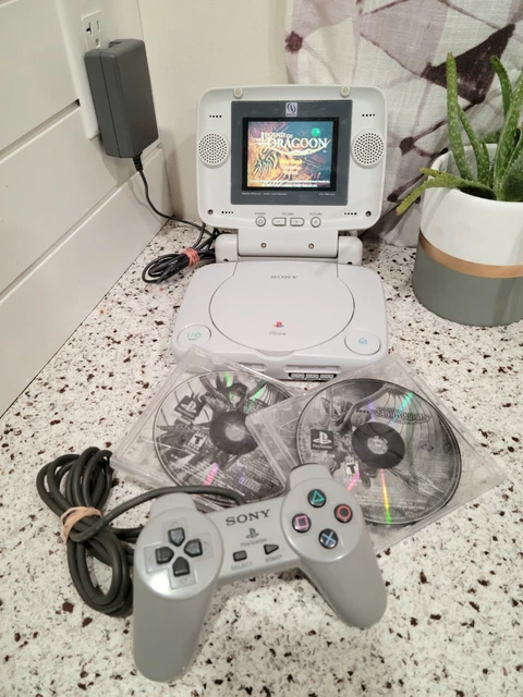 SONY PSONE PS1 Console w/ LCD Screen + Legend Of The Dragoon Discs ...