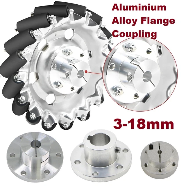 ALUMINUM ALLOY FLANGE Coupling Omnidirectional Hub Motor Guide Shaft ...