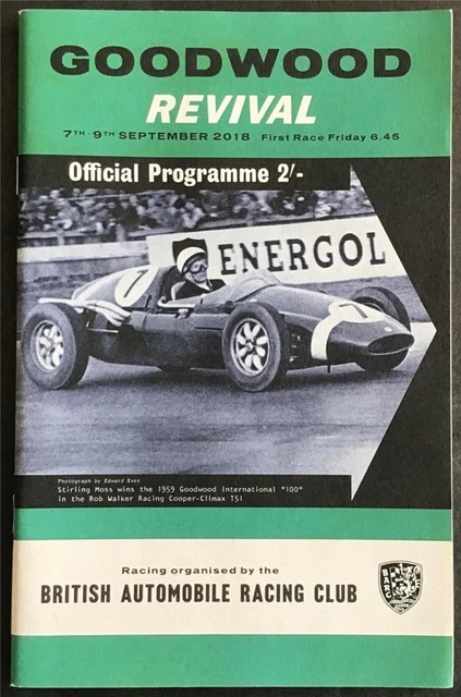 GOODWOOD REVIVAL 7/8/9 Sep 2018 BARC INT'L MOTOR RACING Official ...