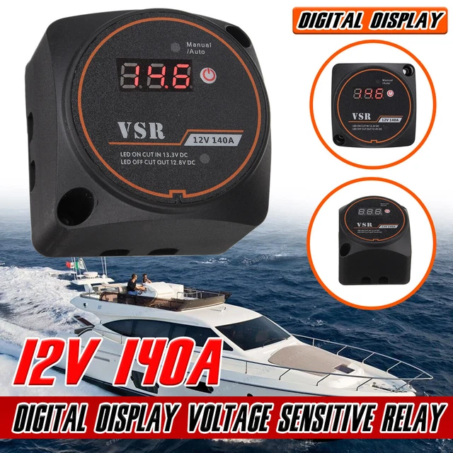 140A 12V VOLT Display Dual Battery System Isolator VSR Voltage ...