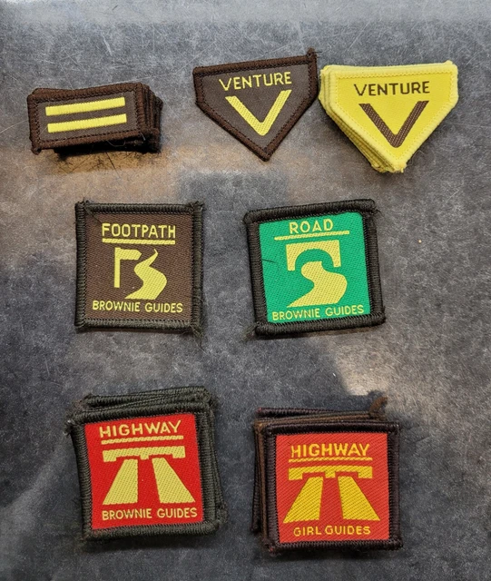 VINTAGE 1980S & 90s Brownie badges Venture Journey Footpath Road ...