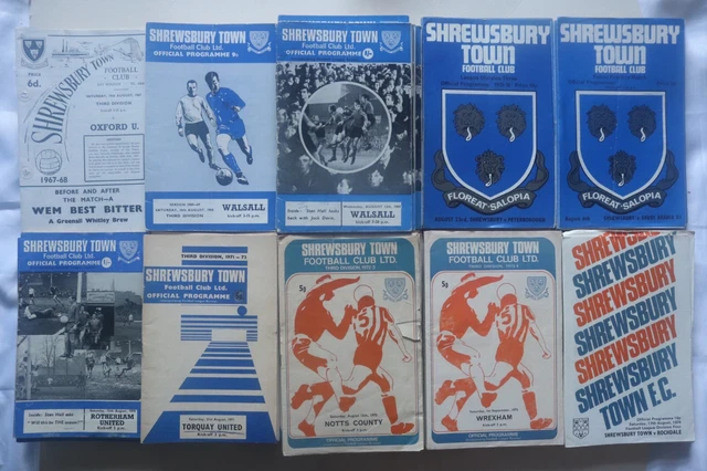 244 SHREWSBURY TOWN Football Club home programmes 1967-1977 Bulk Job Lot £114.08 - PicClick UK
