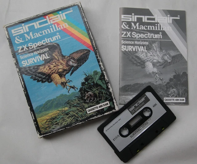 ZX SPECTRUM SCIENCE Horizons Cassette Survival Nastro Gioco Educativo ...