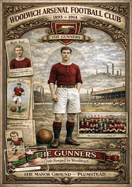 HISTORIC FOOTBALL PRINTS - Woolwich Arsenal 1893 to 1914 £21.49 ...