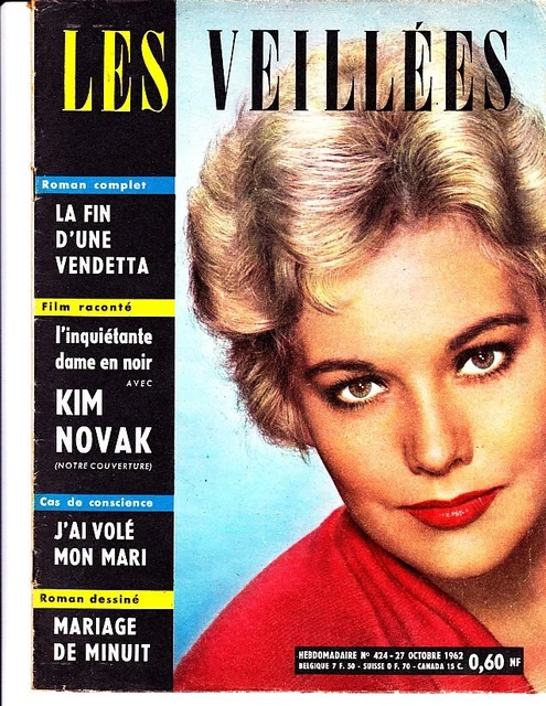 VEILLÉES FILM L'INQUIÉTANTE dame en noir Kim Novak Jack Lemmon Fred ...