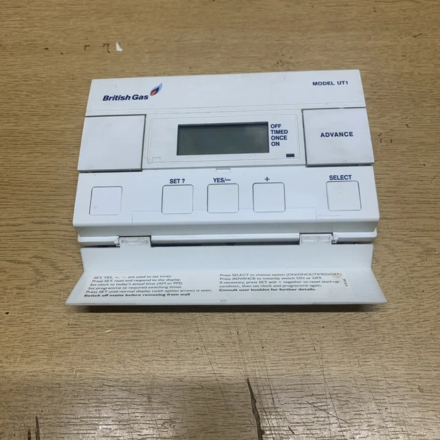 BRITISH GAS MODEL Ut2 Single Channel 7 Day Combi Heating Programmer £14 ...
