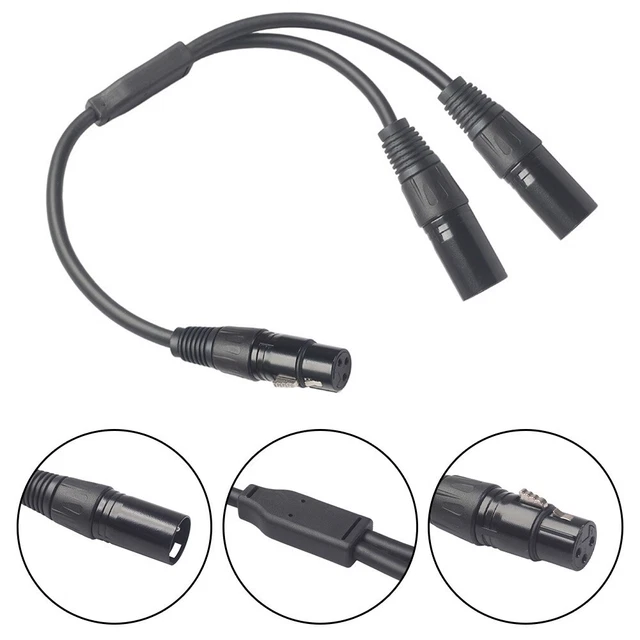 3 PIN XLR Female to Dual XLR Male Microphone Cable Splitter Audio Cable ...